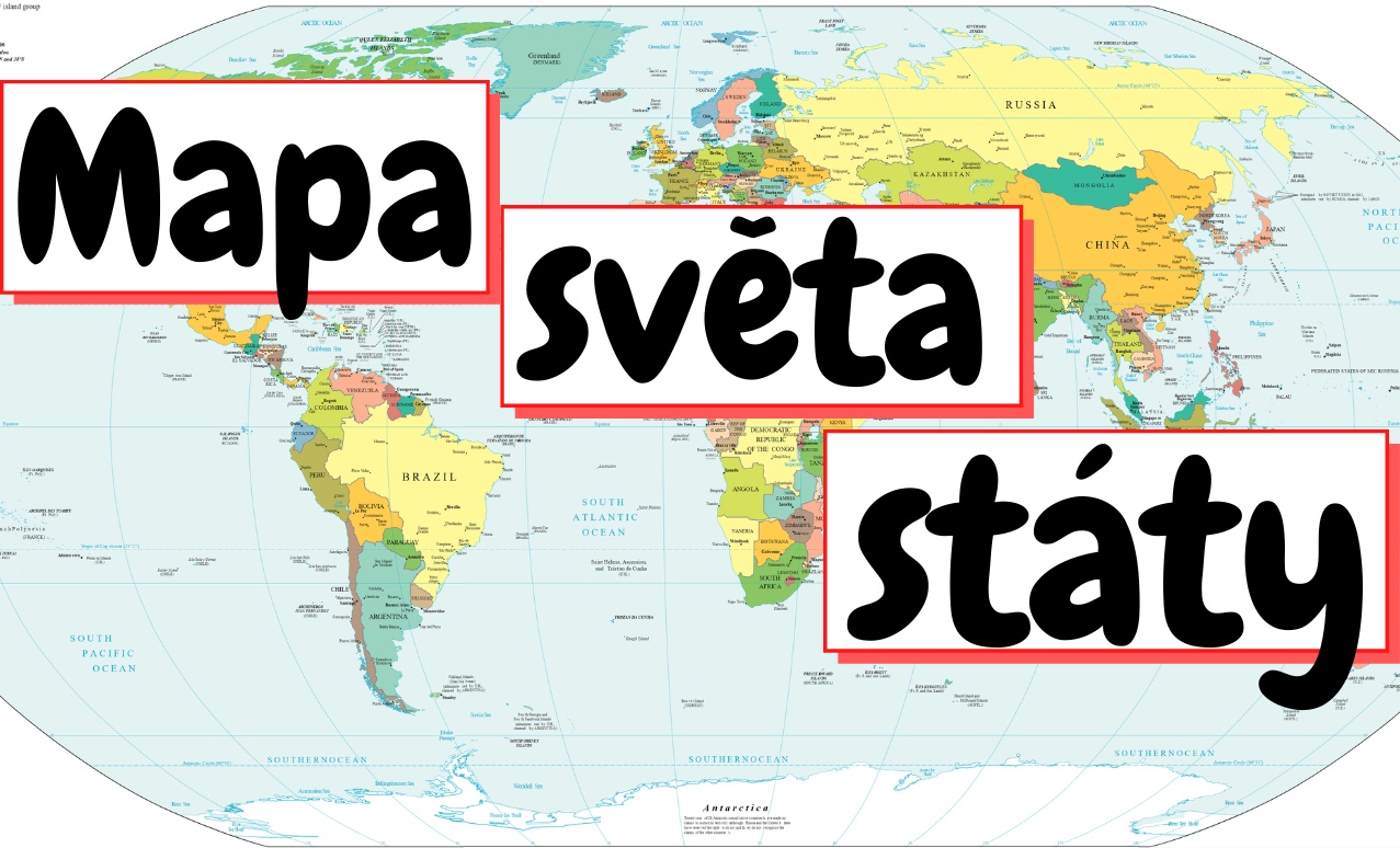 Mapa světa Státy online 2024: Atlas států Zeměpisná