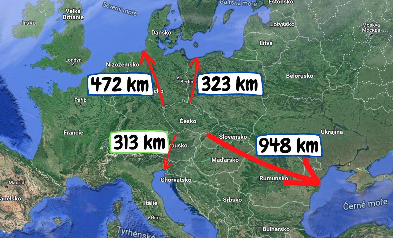 Nejbližší moře z ČR – Jaká je nejbližší cesta k moři?